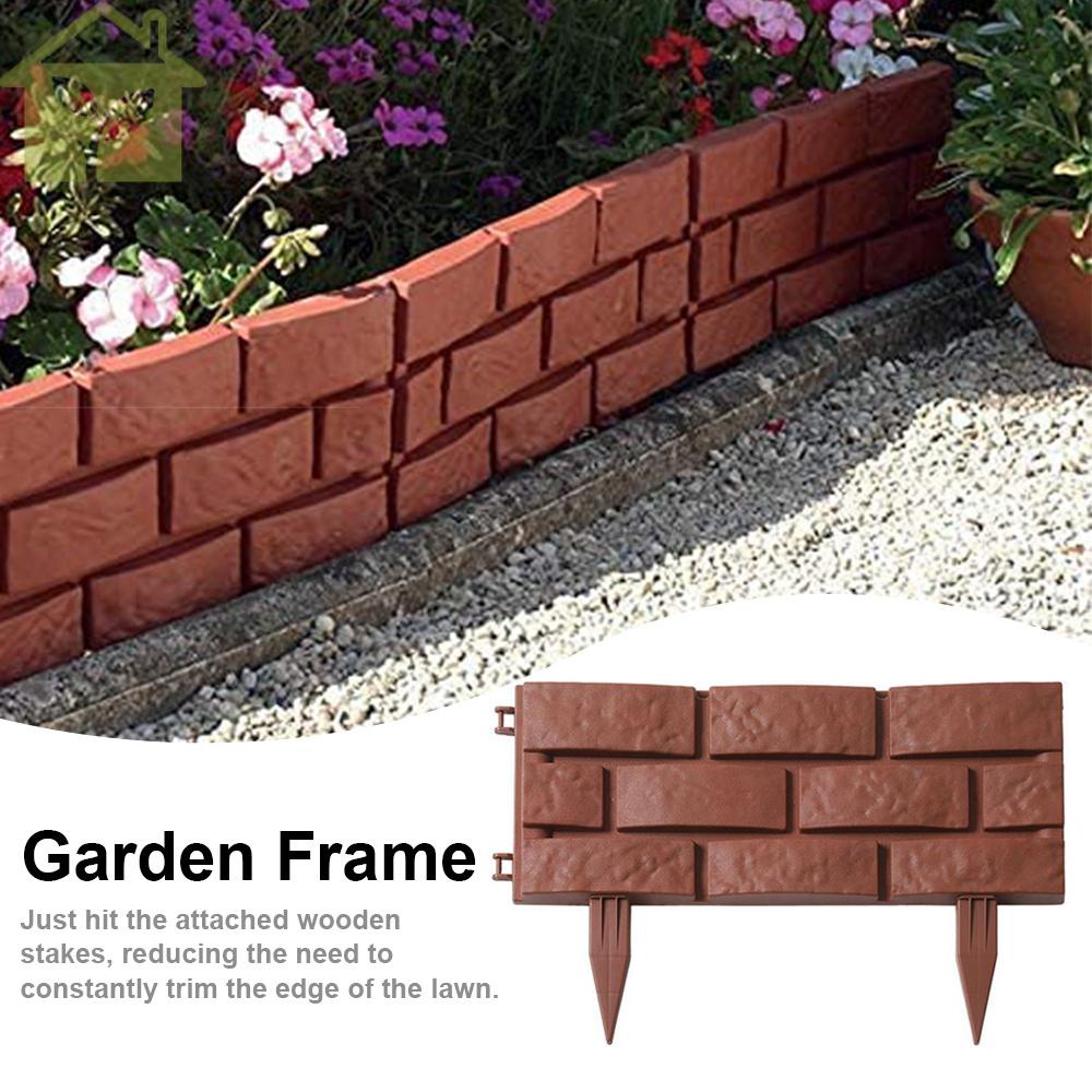 [Stock Available] Garden Fence Edging Plastic Stone Brick Effect Lawn ...