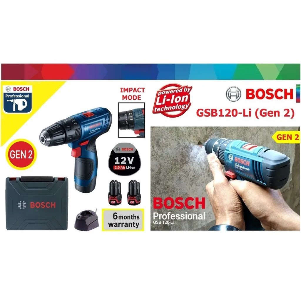 Bosch GSB 12V Li-ion Compact Cordless Hammer Drill | Shopee Malaysia