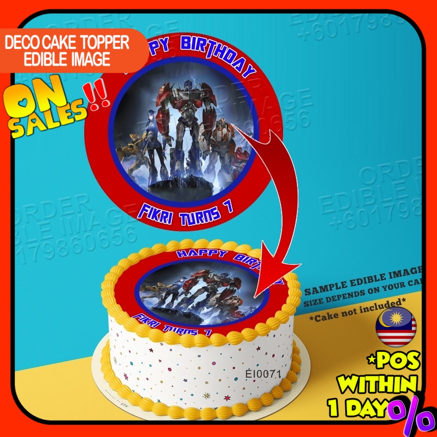 Printing EI Transfomers Edible Image Print Cake Photo Icing Paper ...