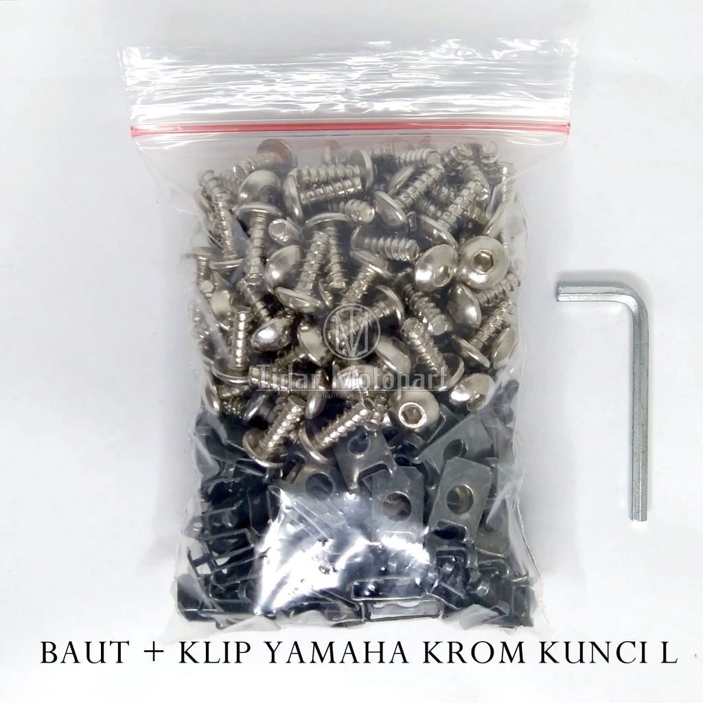 1 Pack of Yamaha Crome 5x16 Body Clip Bolts L Key / Jupiter Mx Crome ...