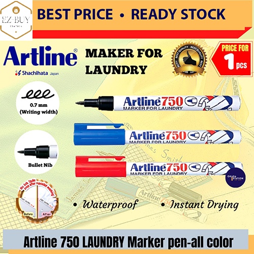 ARTLINE 750 Laundry Permanent Marker Pen / Laundry Pen / Artline ...