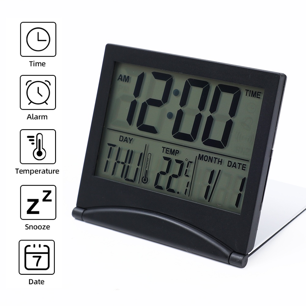 Foldable LCD Electronic Desktop Digital Alarm Clock Travel Mini Clock ... Foldable LCD Electronic Desktop Digital Alarm Clock Travel Mini Clock ...