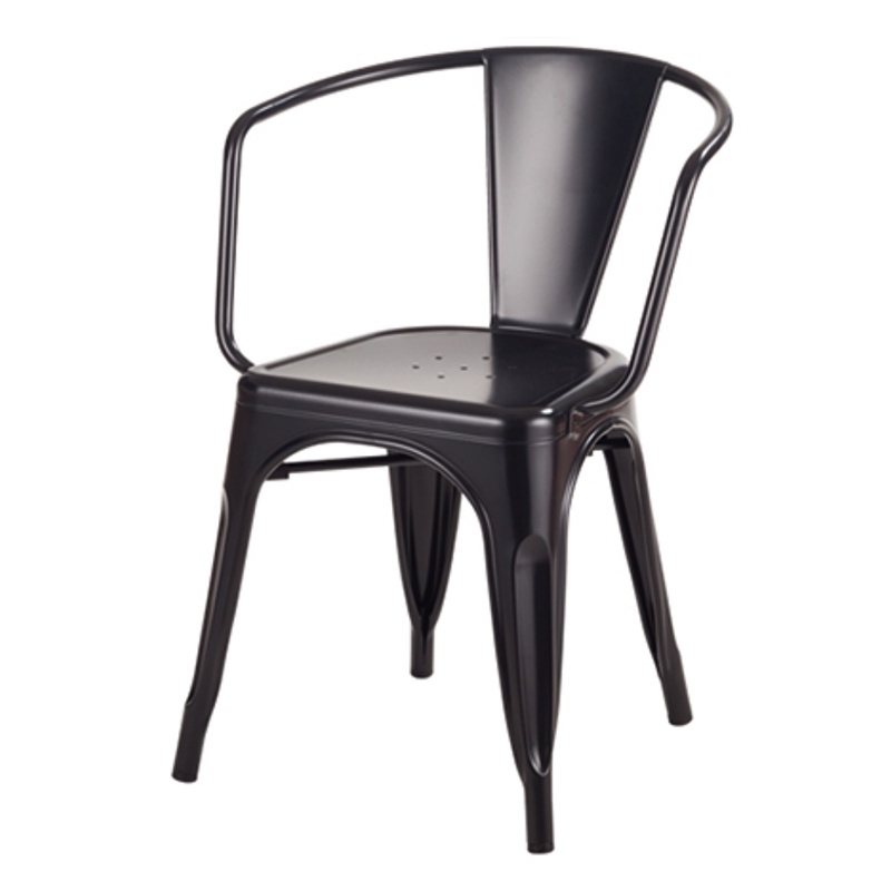 Tekkashop FDDC0382BL Industrial Style Metal Stackable High Back Metal ...