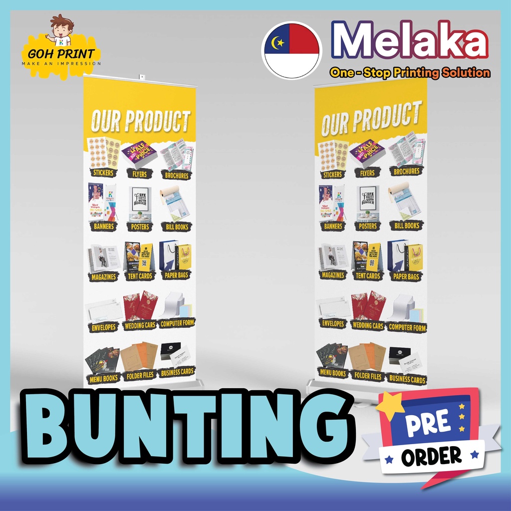 🟡Pre-Order🟡Bunting Printing Service Include PVC Pipe | Shopee Malaysia