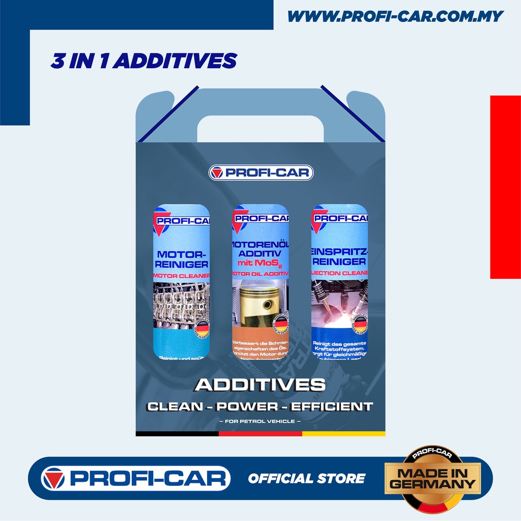 (3 IN 1 ADDITIVES) PROFI-CAR Engine Flush + Injection Cleaner + Mos2 ...