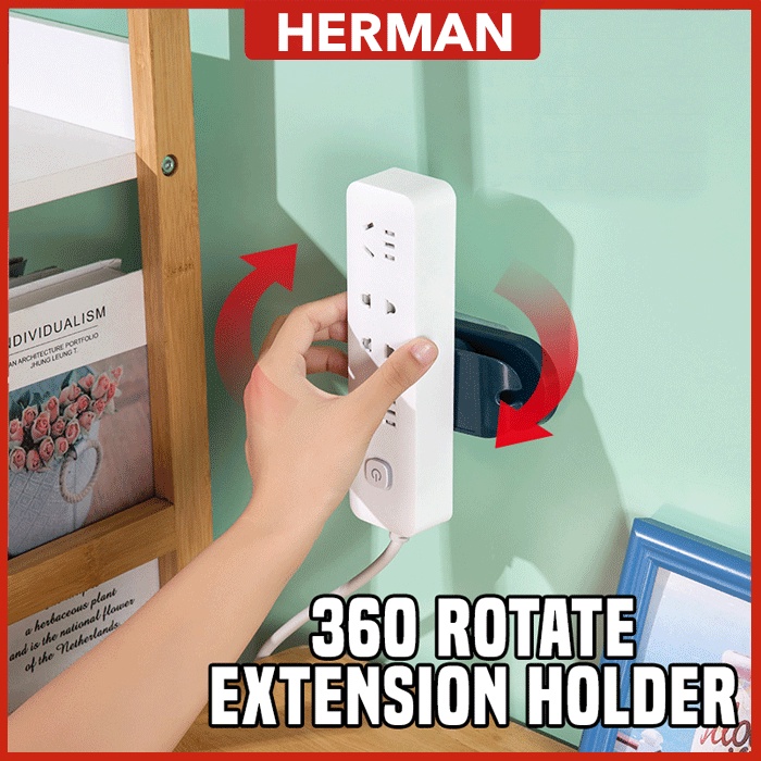 360 Rotate Power Strip Holder Extension Socket Plug Socket Organizer ...
