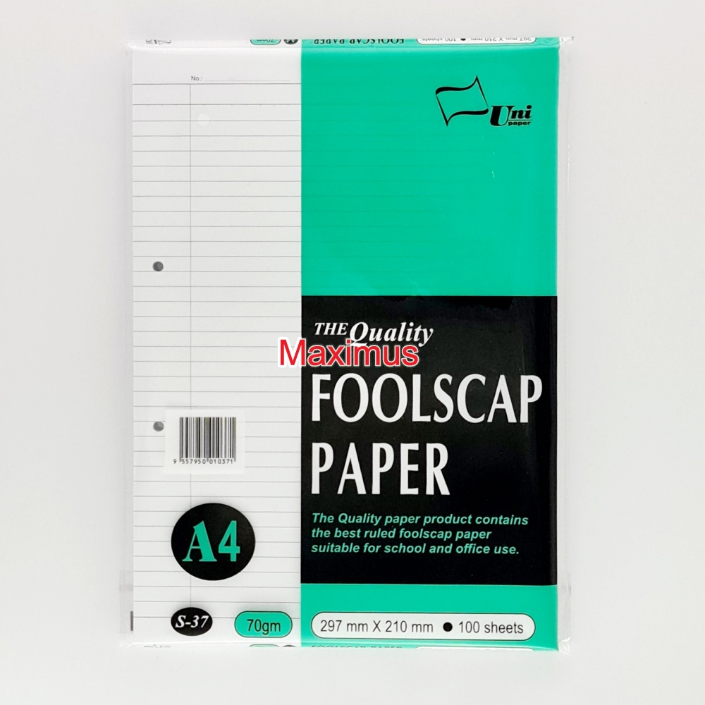 Uni Paper Foolscap Paper A4 70gsm 100's (Broad/Narrow Line) | Shopee ...