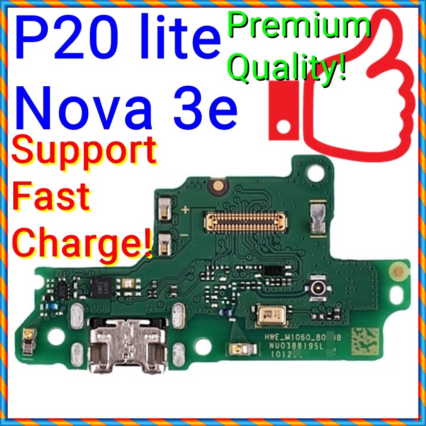 (18W Fast Charge) NEW ORI Charging Port IC Board MIC Ribbon for HW P20 lite / Nova 3e /ANE-LX2 ...
