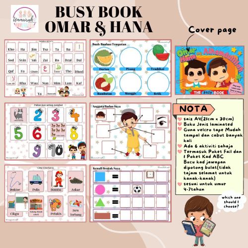 Omar & Hana Busy Book | Buku Aktiviti | Permainan Kanak-kanak | Shopee ...
