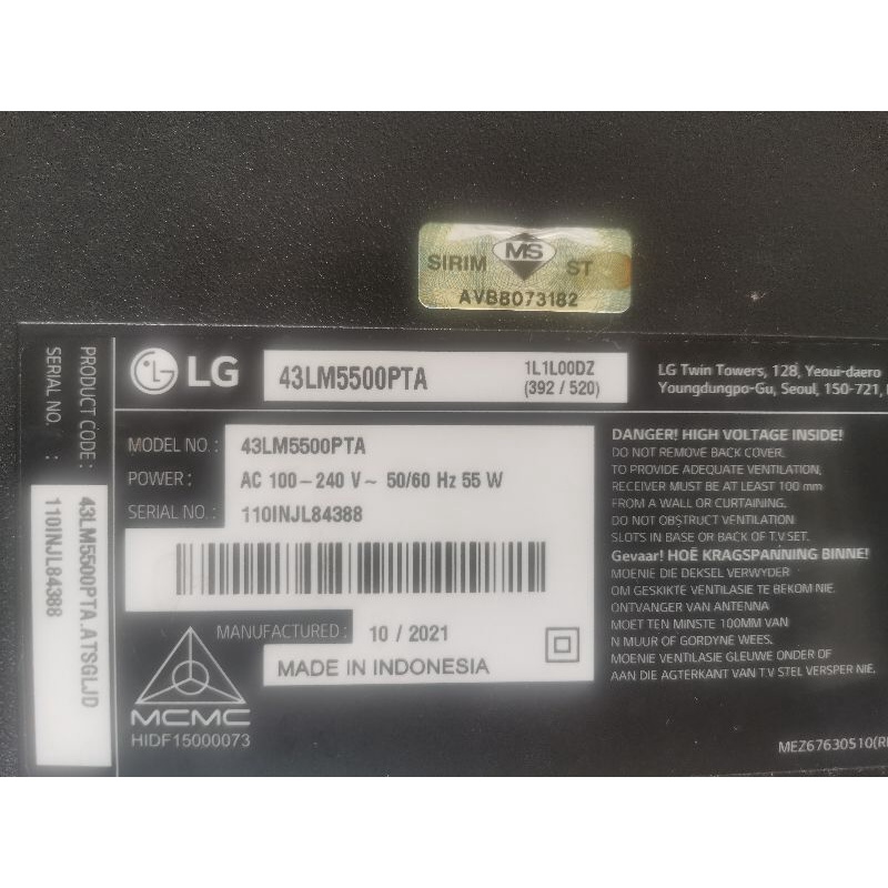 LG 43LM5500PTA T-CON BOARD | Shopee Malaysia
