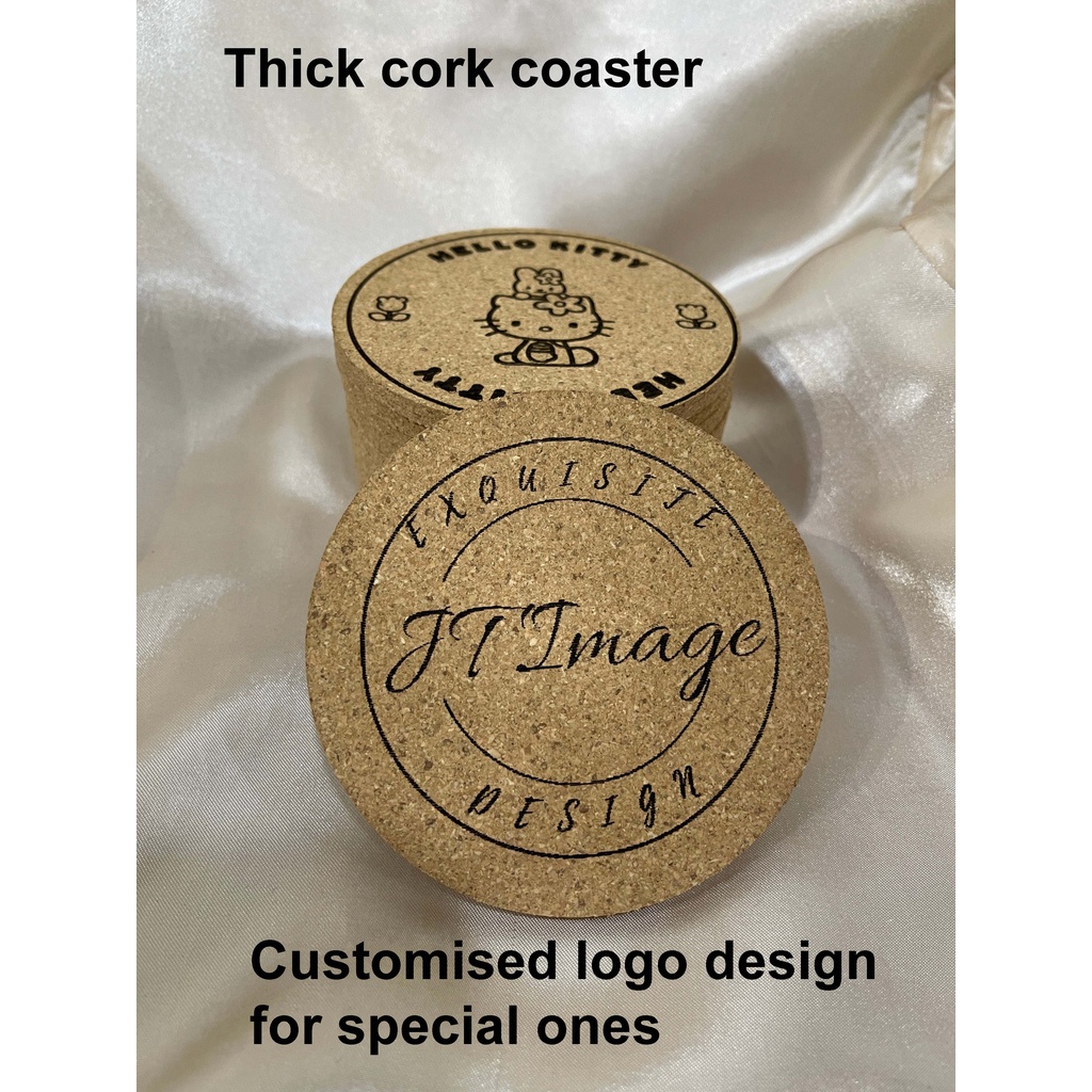 Cork Coaster 5mm thick customized personalized logo and messages ...