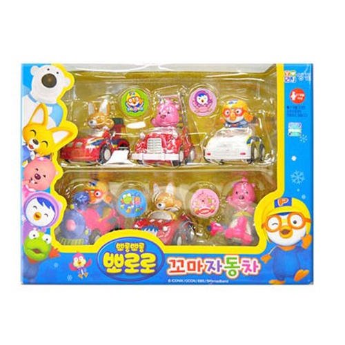 [K] Pororo Mini Toy Car 6 Set Children Boy Girl Toys Doll Pororo Edddy ...