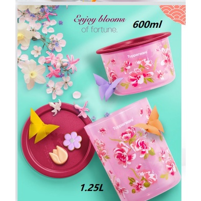 Tupperware Bloom Delight One Touch Set 600ml/1.25L | Shopee Malaysia