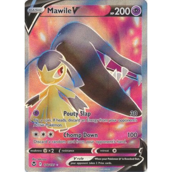 Pokemon tcg Mawile V - 178/195 - Full Art Ultra Rare Sword & Shield: Silver Tempest | Shopee ...