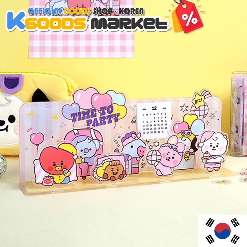 BTS BT21 Acrylic Stand Calendar Party Monopoly Official Goods | Shopee ...