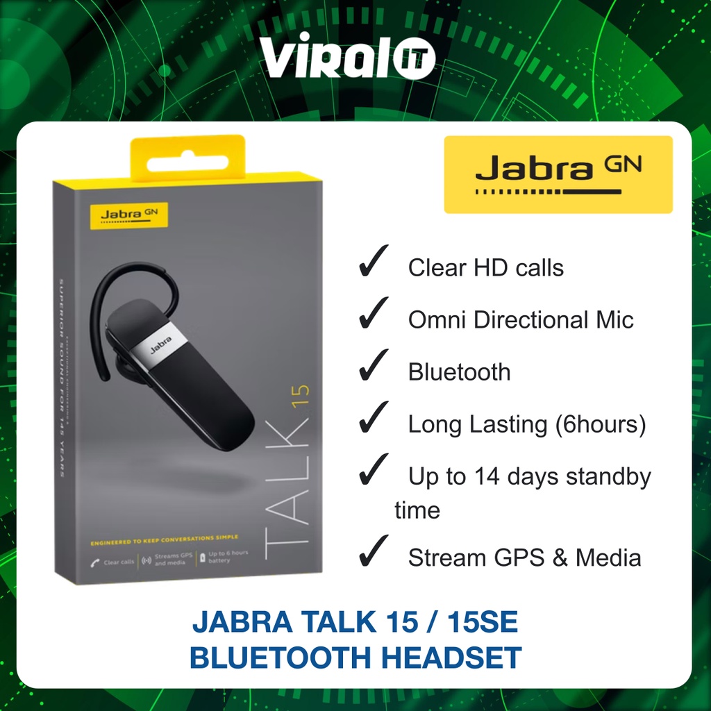 JABRA TALK 15 / TALK 15SE BLUETOOTH HEADSET | Shopee Malaysia