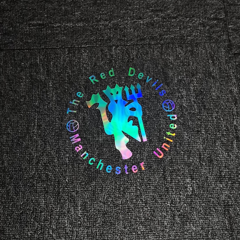 Car Stickers Manchester United Red Devils Football Laser Reflective ...