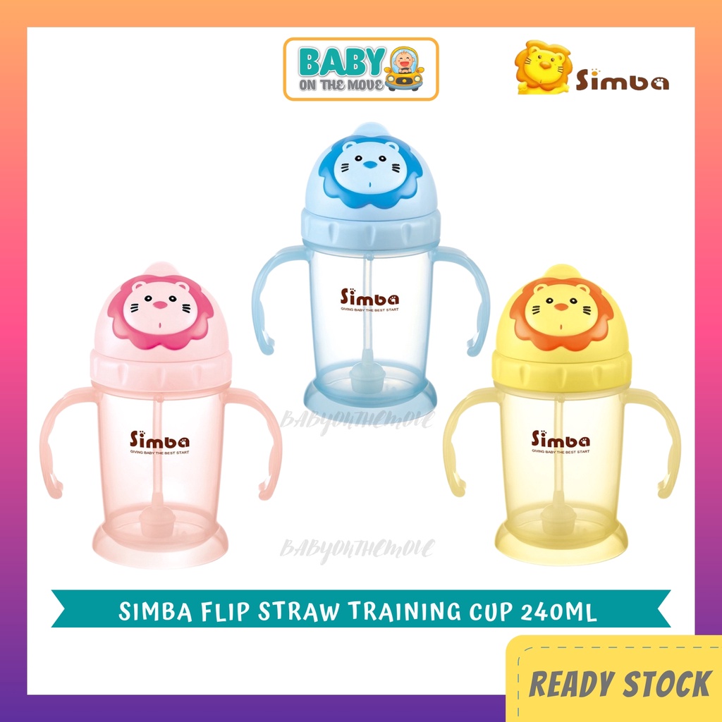 SIMBA Flip-It Baby Training Straw Bottle 240ml / 8 oz Botol Air Budak ...