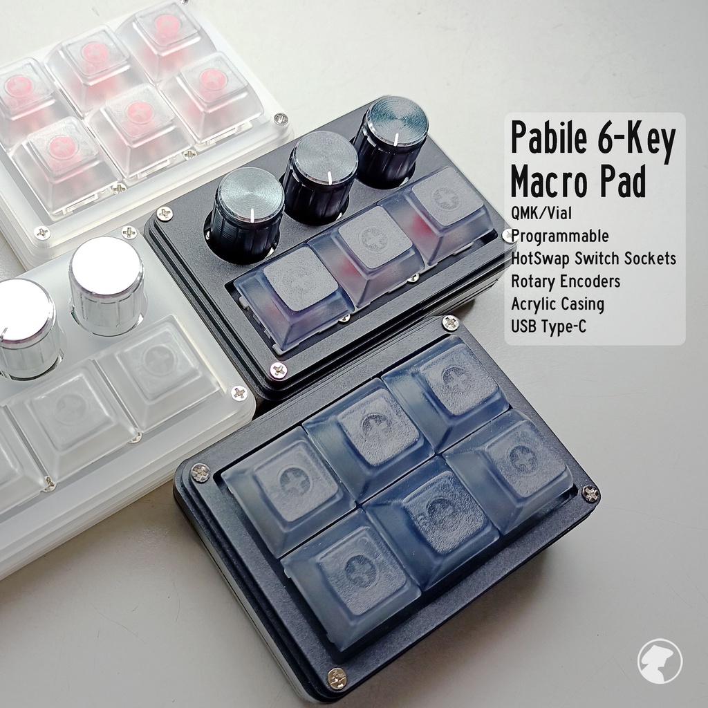 Pabile 6-Key P6 Programmable Macro Pad Mechanical Keyboard QMK Vial ...