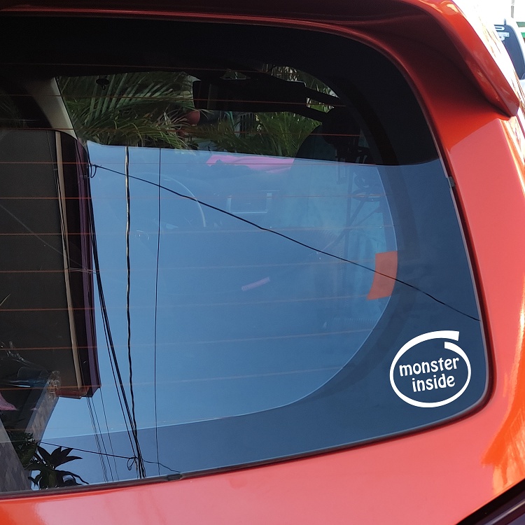 Car Sticker Decals Monster Inside Decals Sticker Size 2.5 inches by 26 ...