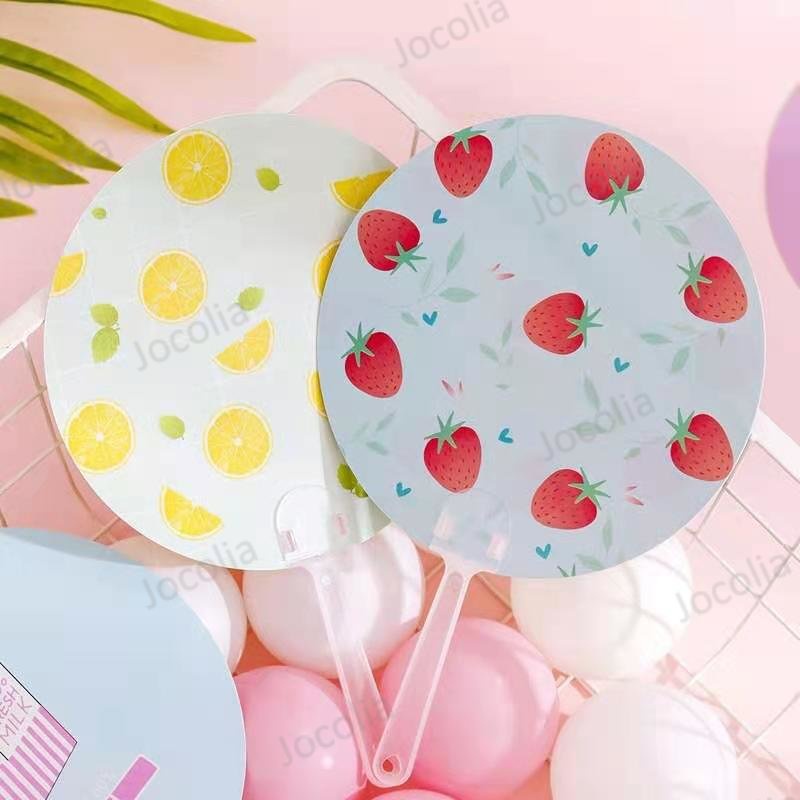 Summer Cute Cartoon Round Children Handheld Fan Portable Plastic ...