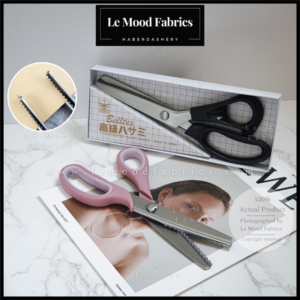 Le Mood Pinking Shears Zig Zag Fabric Scissors Gunting Kain Gunting ...