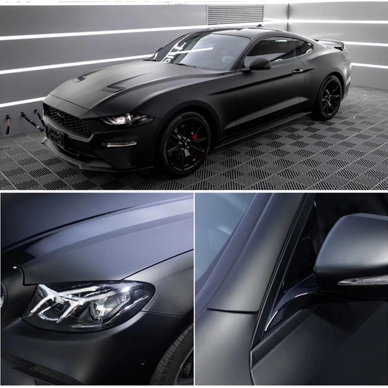 ⚡READYSTOCK⚡ Car Vehicle 152cm X 90cm Black Matte Chrome Satin Vinyl ...