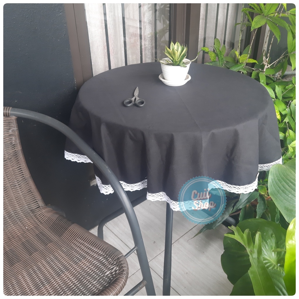 KATUN Round TABLE CLOTH PLAIN Cloth Surrounding Knitted Lace Small and ...