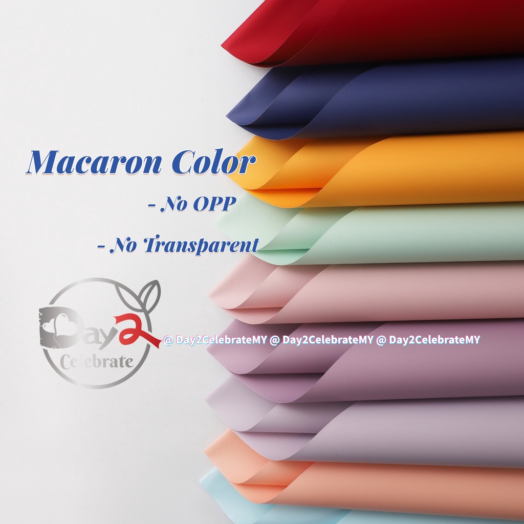 20pcs Macaron Color [NO OPP] Wrapping Paper Waterproof Bouquet Flower ...