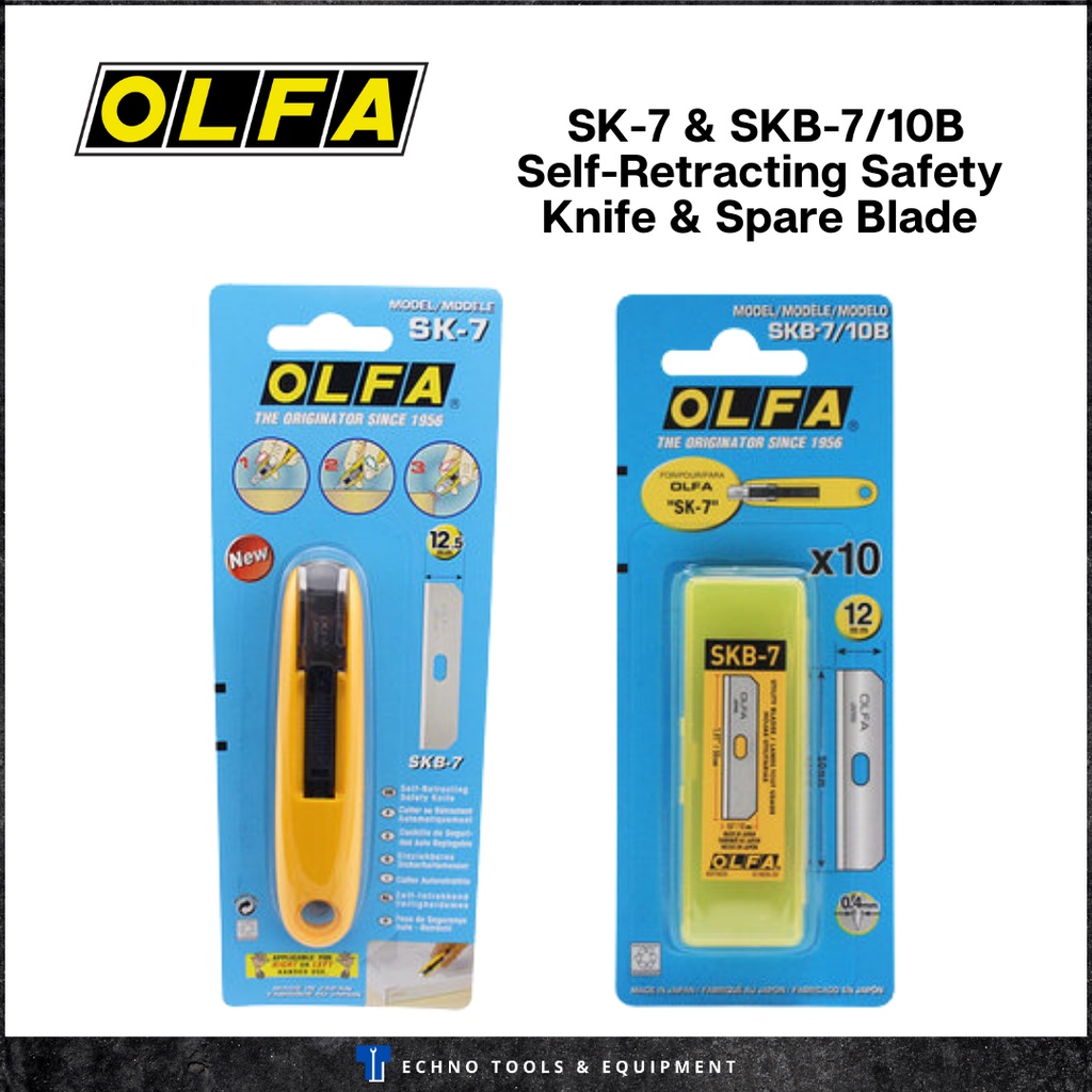 OLFA Self-Retracting Safety Stationary Cutting Tools for Paper/ Cardboards/ Plastics SK-7 ...
