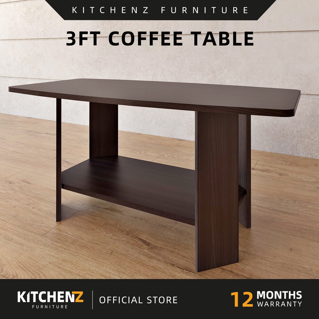 KitchenZ Sabah 3Ft Coffee Table Living Room Open Storage Meja Kopi Side ...