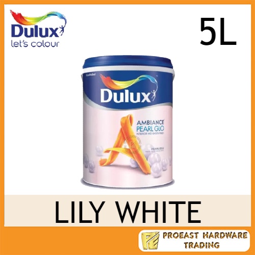 ICI DULUX [ 5L ] (16151 Lily White) Ambiance Pearl Glo Wall Paint | Shopee Malaysia