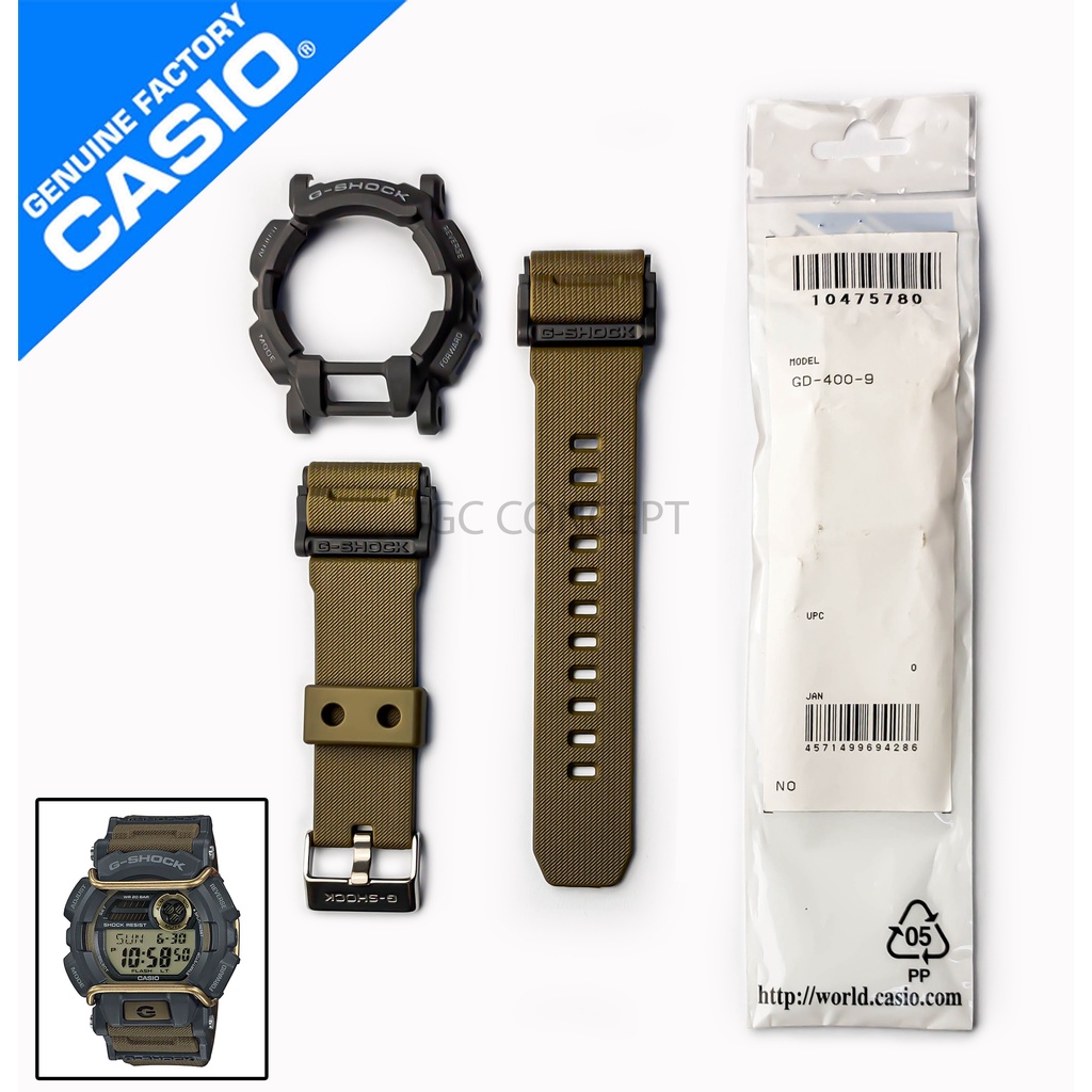 ORIGINAL BAND & BEZEL REPLACEMENT PARTS FOR G-SHOCK WATCH GD-400-9 ...