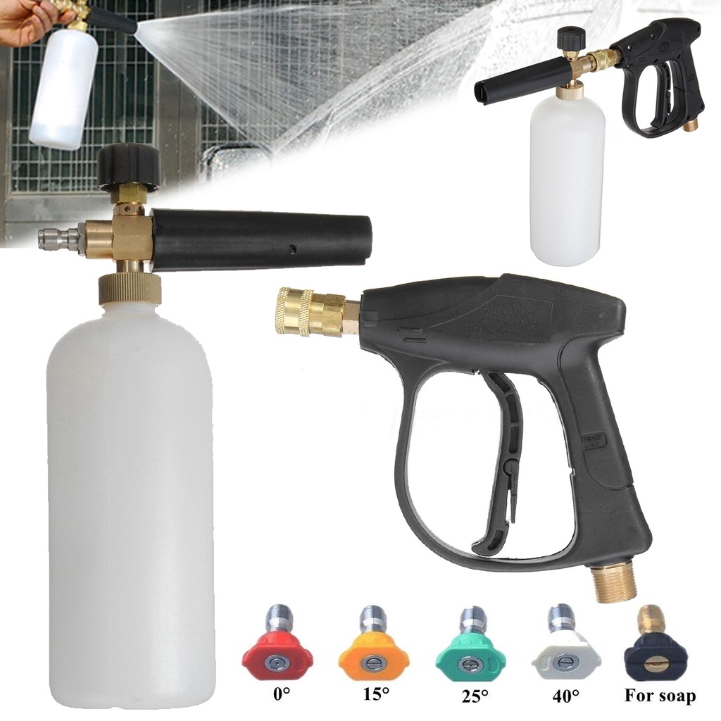 New High Pressure Washer Tool Water Jet Snow Foam Lance Cannon With 5 ...