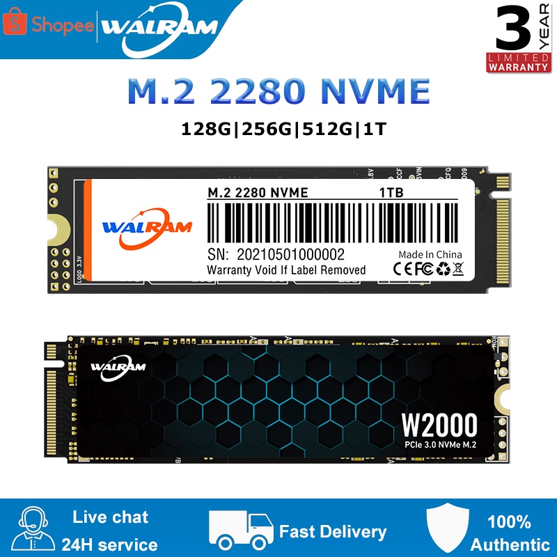 Walram M.2 PCIe3.0 SSD 256GB M2 NVME Solid State Disk 2280 Internal ...