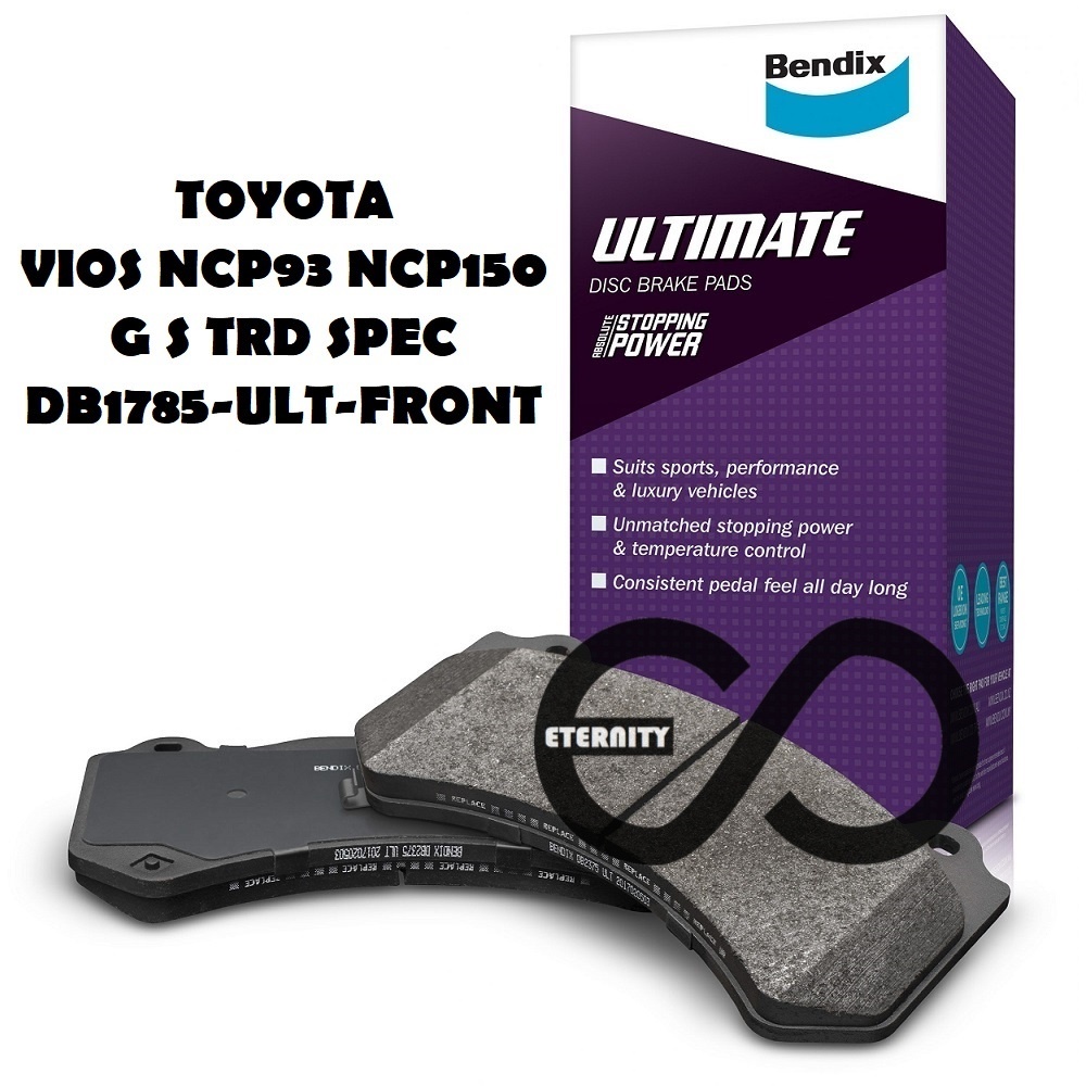 Original Bendix DB1785ULT Racing Front Brake Pad - Toyota Vios NCP93 ...