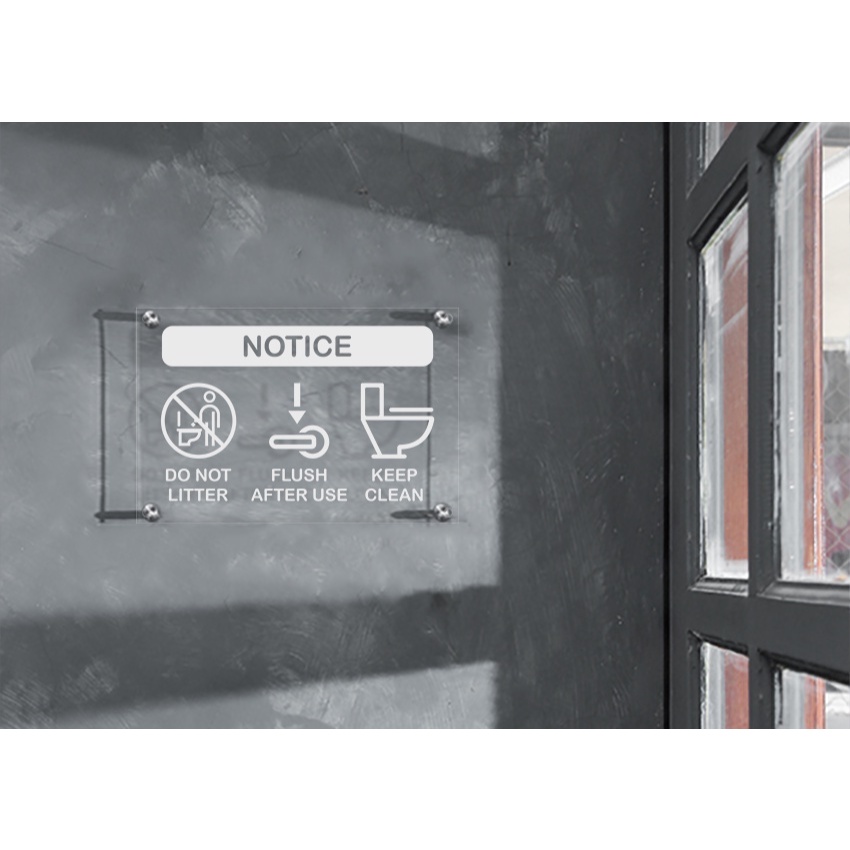 Notice Toilet Rule Sign Board - Clear Acrylic 20x30 cm | Shopee Malaysia