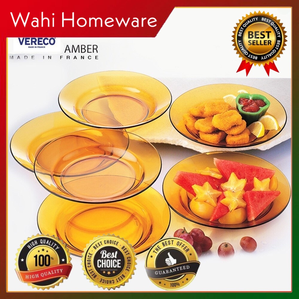 [Wahi Homeware] 6pcs Piring Kaca Flate Plate Desert Plate 7inch ...
