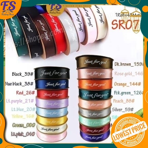 Ribbon Satin/Riben Gift Box/Riben Murah/Ribbon Just for you/Riben ...