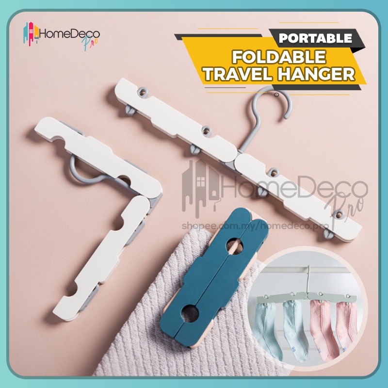 Small Folding Hanger Plastic Folding Travel Hangers | Shopee Malaysia