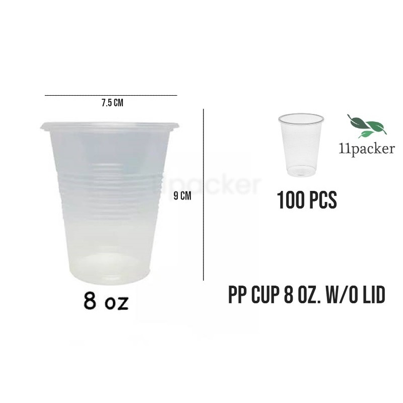 [100pcs] Plastic PP Cup 8 oz. / 8oz. Cawan Plastik / Disposable Plastic ...