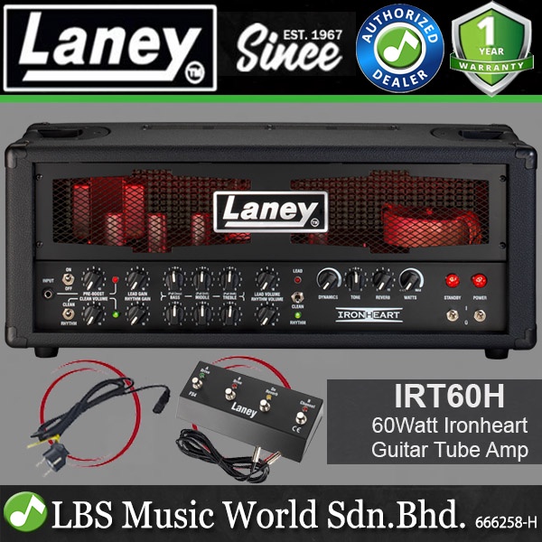 Laney IRT60H 60 Watt Ironheart Head Tube Amp Electric Guitar Speaker ...