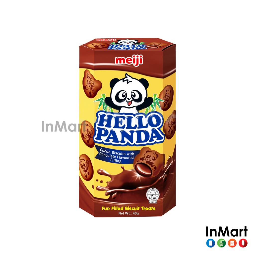 Meiji Hello Panda Cocoa Choco 43g 明治熊猫巧克力夹心饼干 巧克力可可味 | Shopee Malaysia