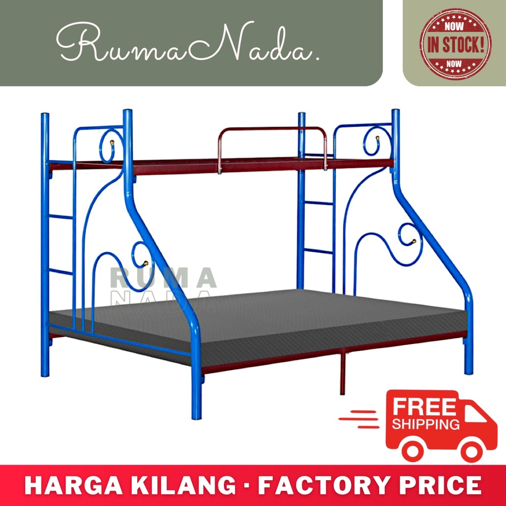Metal Bunk Bed / Bunk Bed Besi Budget / Double Decker / Katil IbuAnak ...