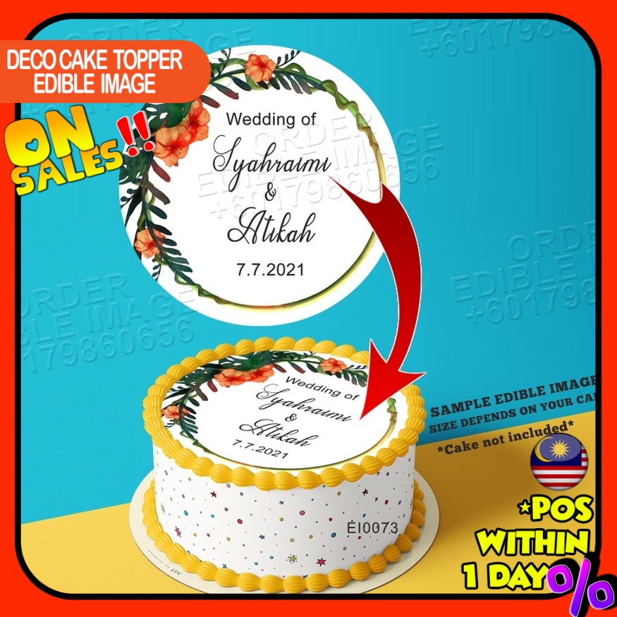 Printing EI Wedding 8 Edible Image Print Cake Photo Icing Paper ...