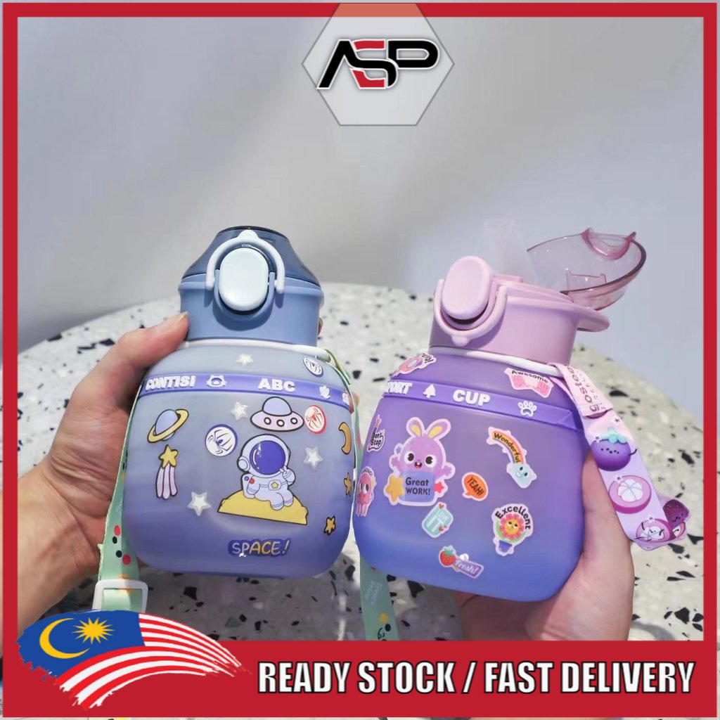 ASP 800ml Sticker Water Bottle Ins With Straw Bottle Sticker Cup Color ...