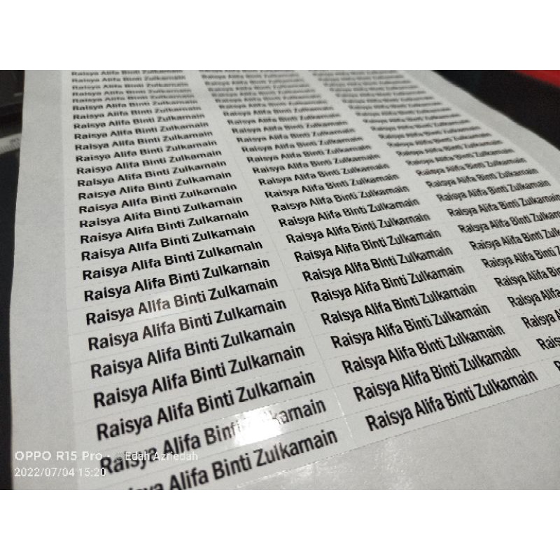 STICKER NAMA SEKOLAH / LABEL NAMA / BIASA ATAU KALIS AIS | Shopee Malaysia