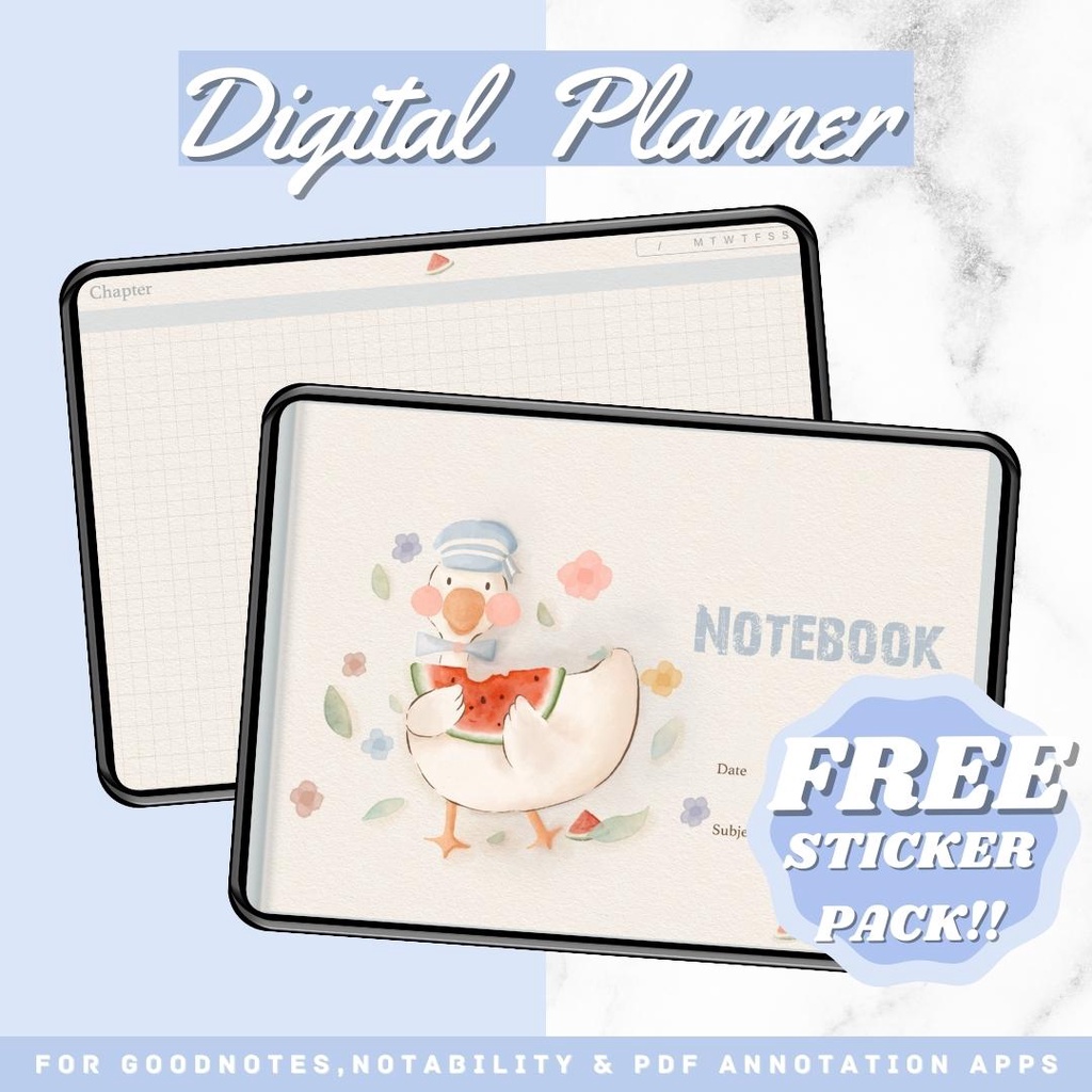 Digital Notebook Digital Planner Grid Notebook Goodnotes Template ...