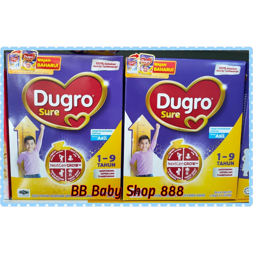 Dumex Dugro Sure(600g)/ Dugro Sure 1-9 (1.2kg) 📢beli 2 kotak 1.2kg ...