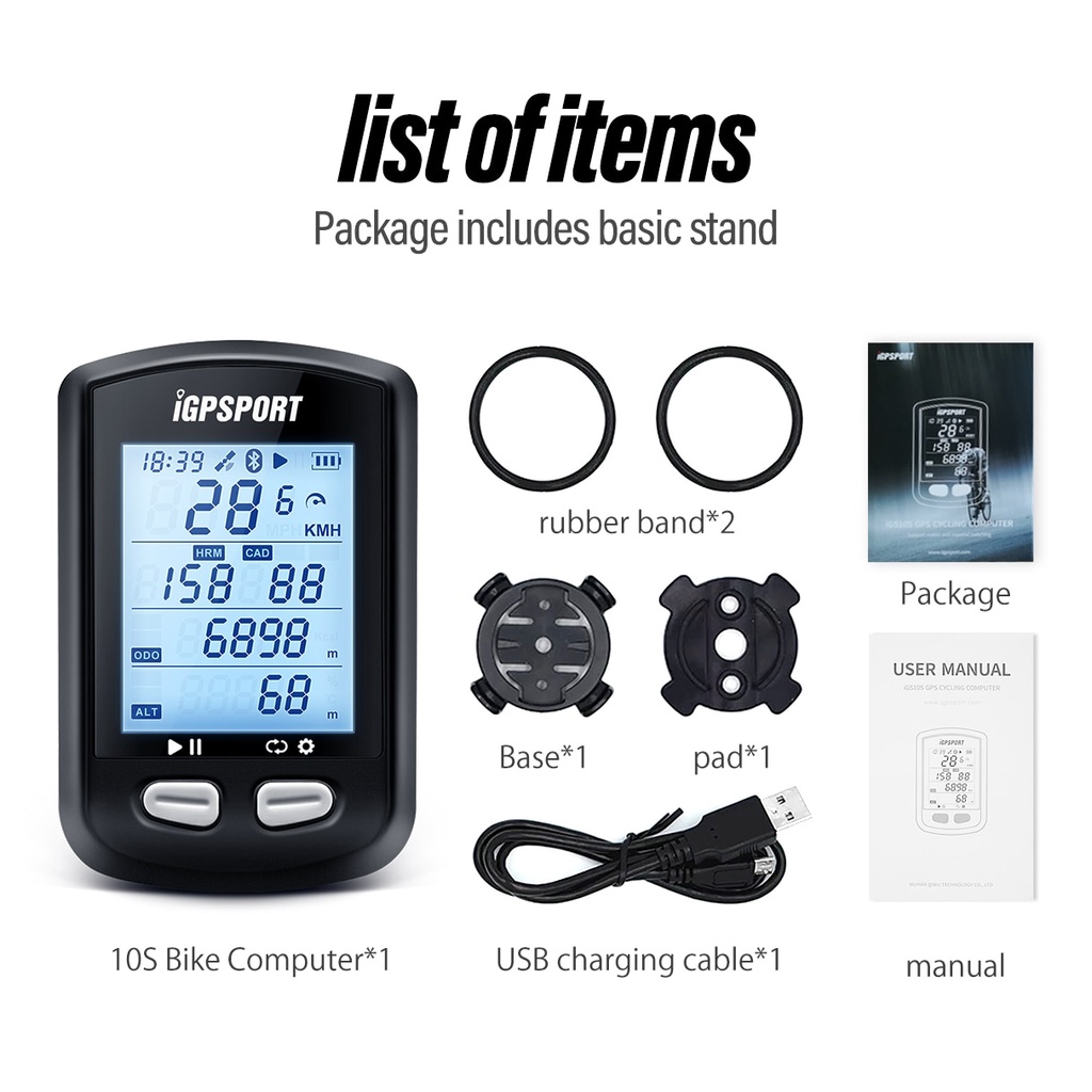Igpsport igs10s cycling computer bluetooth ANT+ HRM igs10 SPD61 Cadence speed sensor s60 front ...